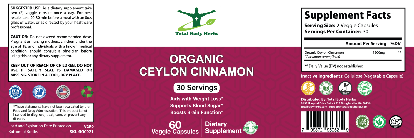 Organic Ceylon Cinnamon – Total Body Herbs